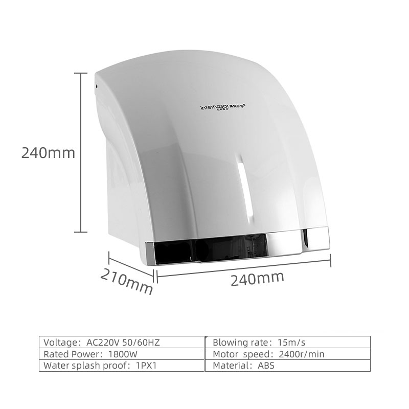 1800W Automatic Hand Dryer, Heavy Duty Hand Dryer for Bathrooms ...